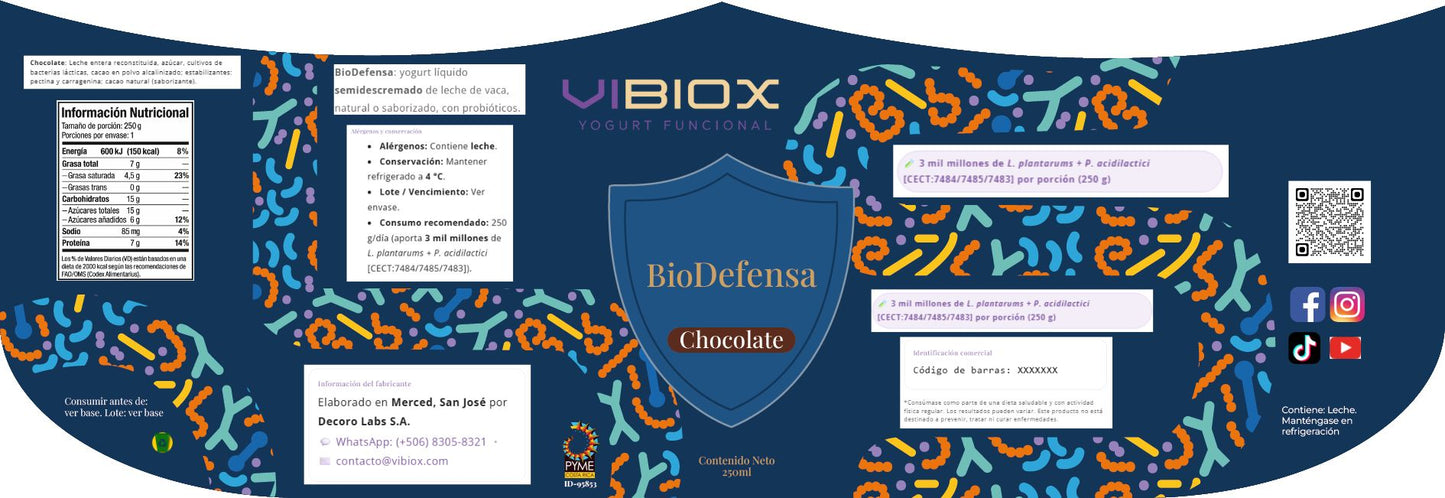 [caja 6 unidades] BioDefensa™ 250 mL Yogurt Equilibrio Intestinal – VIBIOX